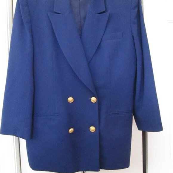 Dior | Other | Vintage Christian Dior Suit Size 8 Dark Blue | Poshmark